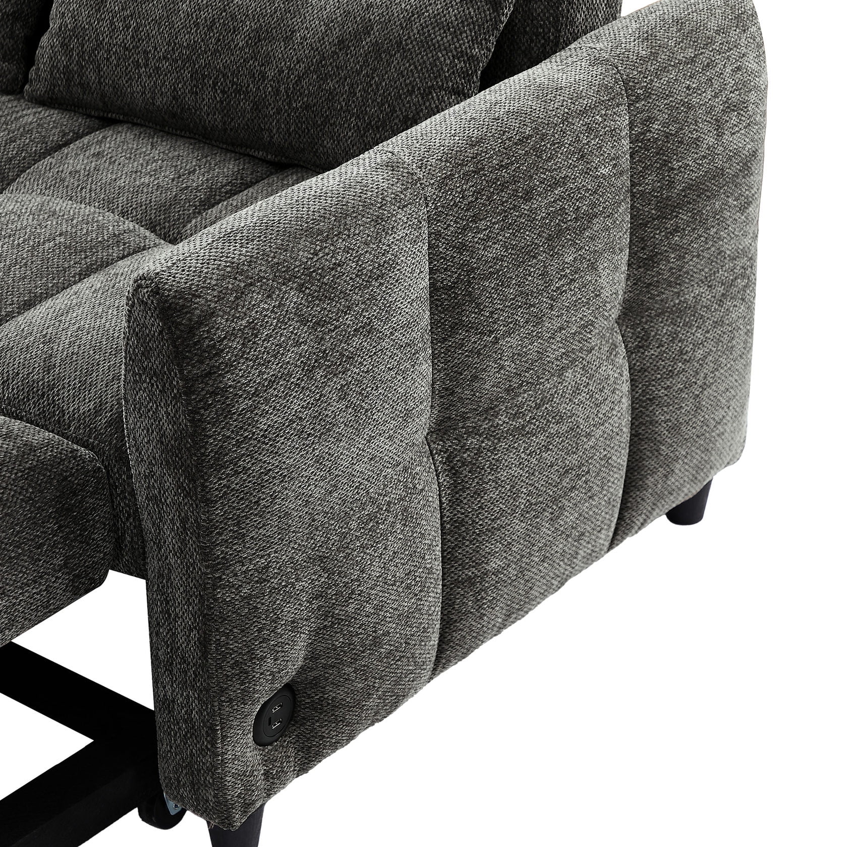 52.8" Grey Tufted Sleeper Sofa with Lumbar Support and USB / Comfort ...