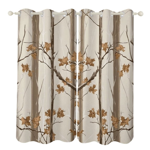 52×84in Perforated Curtain Two Symmetrical Pieces Heat Insulation Sun ...