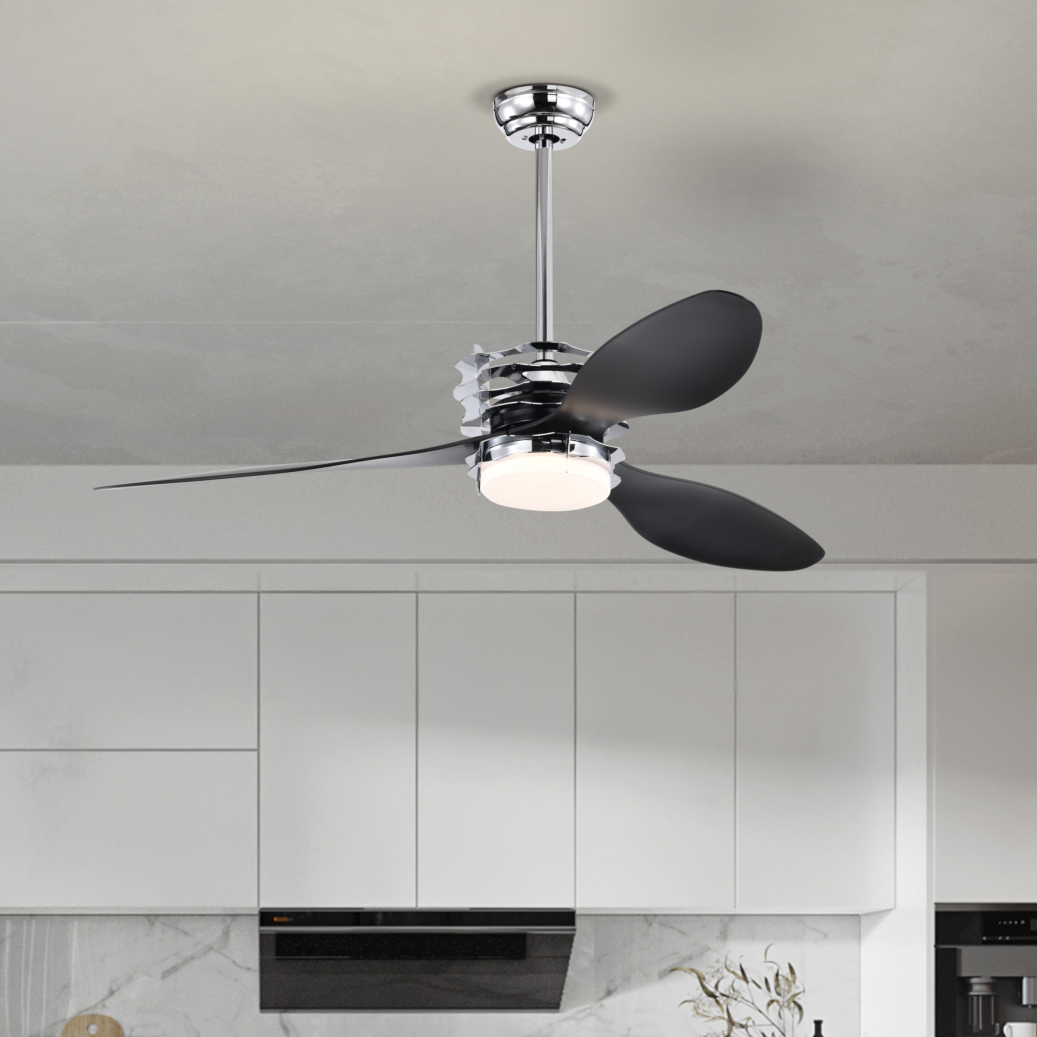 52'' ABS Blades Ceiling Fan with Lights and Remote (5 Speeds Adjustable ...