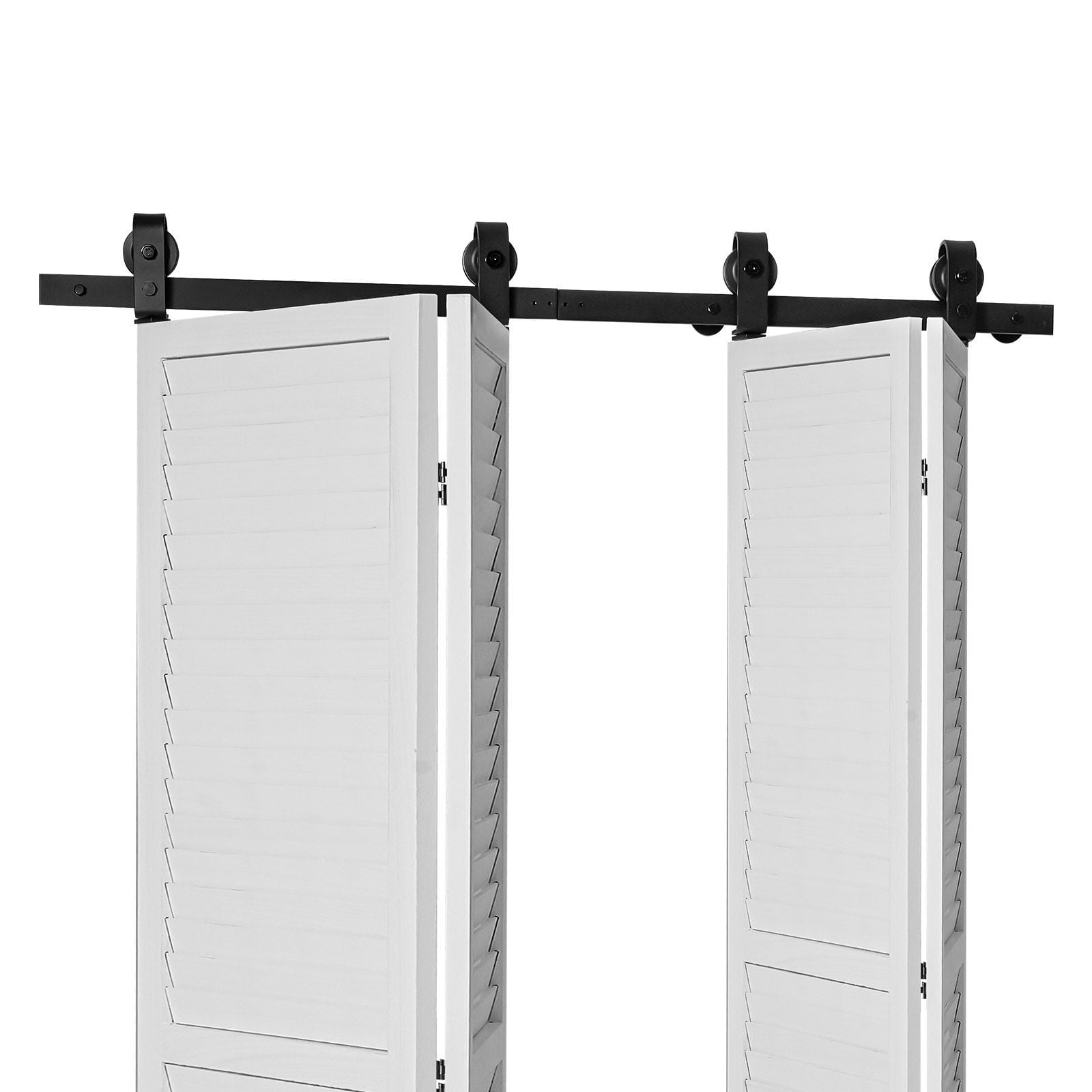 52" Bi-Folding Sliding Barn Door Hardware Track Kit for Four 12" Doors ...