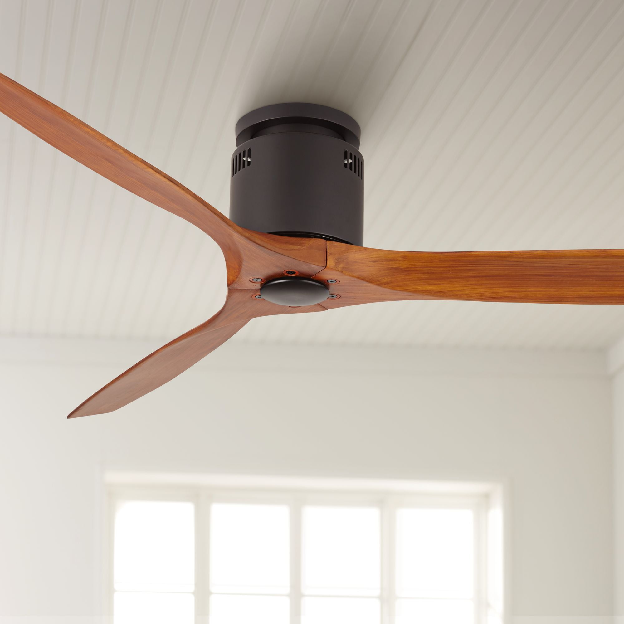 52" Casa Vieja Rustic Farmhouse 3 Blade Indoor Hugger Ceiling Fan with ...