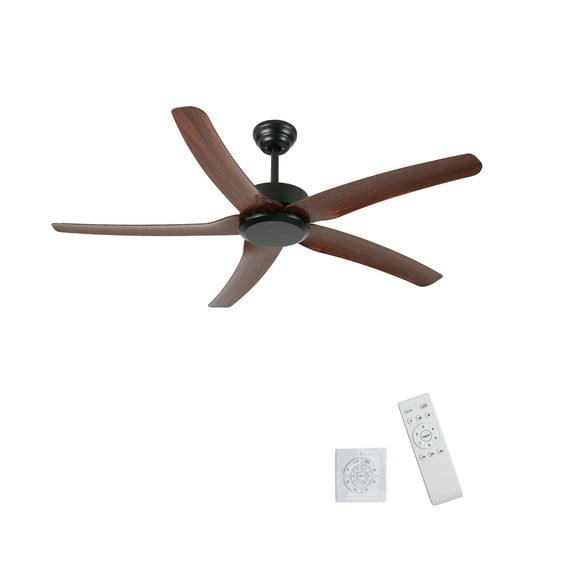 52" Ceiling Fan NO light, 5 Reversible Blades, with 6 Speeds Reversible ...