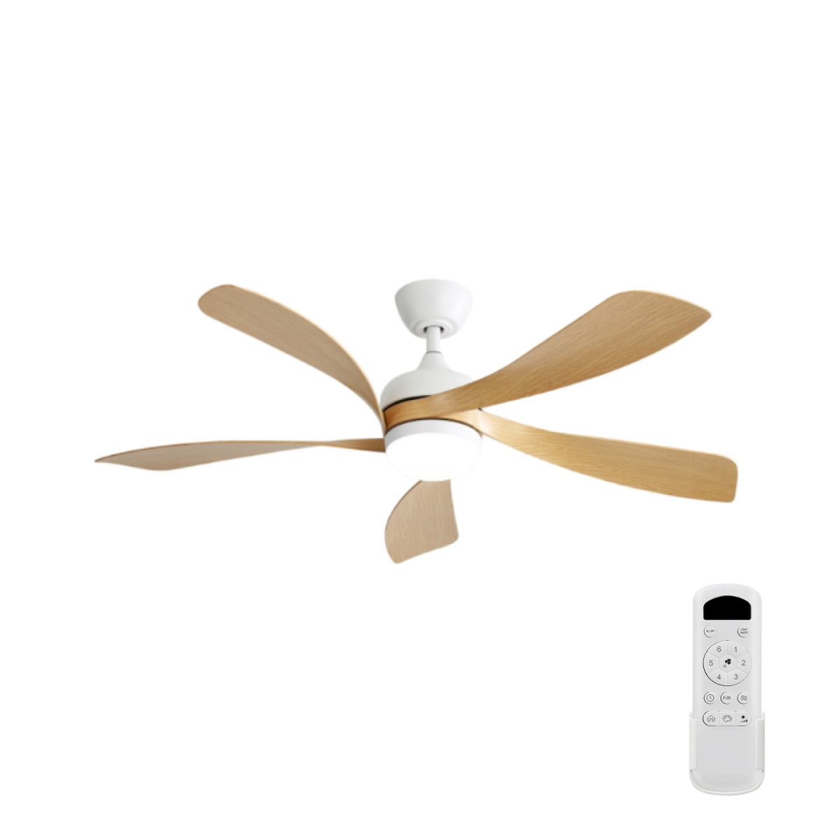 52" Ceiling Fans with Led Light & Remote Control, 5 ABS Blades Ceiling ...