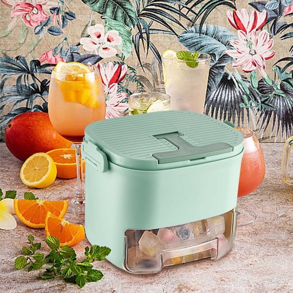 52-Cell Ice Cube Tray with Cover and Ice Shovel, Large Capacity ...