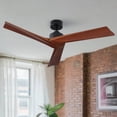 52 " Farmhouse Ceiling Fan with Remote Control,Modern Brown Solid Wood ...