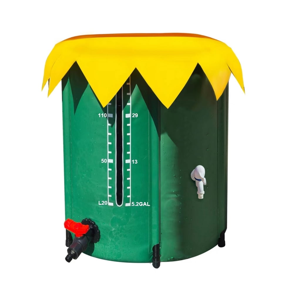 52 Gallon Collapsible Rain Barrel - Portable Water Collection System ...