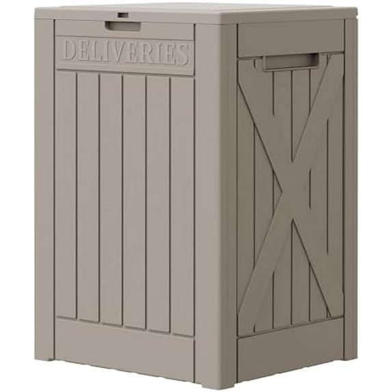52 Gallon Large Outdoor Package Delivery Box for Porch, Lockable Secure ...