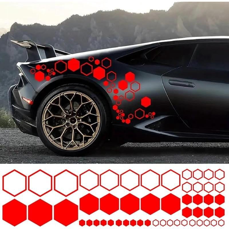 52 Grids Car PVC Honeycomb Graphics Hexagonal Stickers Auto Decor ...