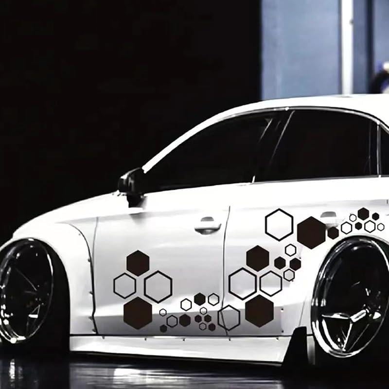 52 Grids Car PVC Honeycomb Graphics Hexagonal Stickers Auto Decor ...