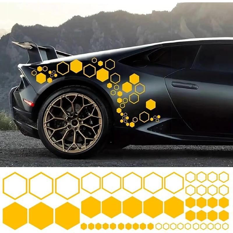 52 Grids Car PVC Honeycomb Graphics Hexagonal Stickers Auto Decor ...