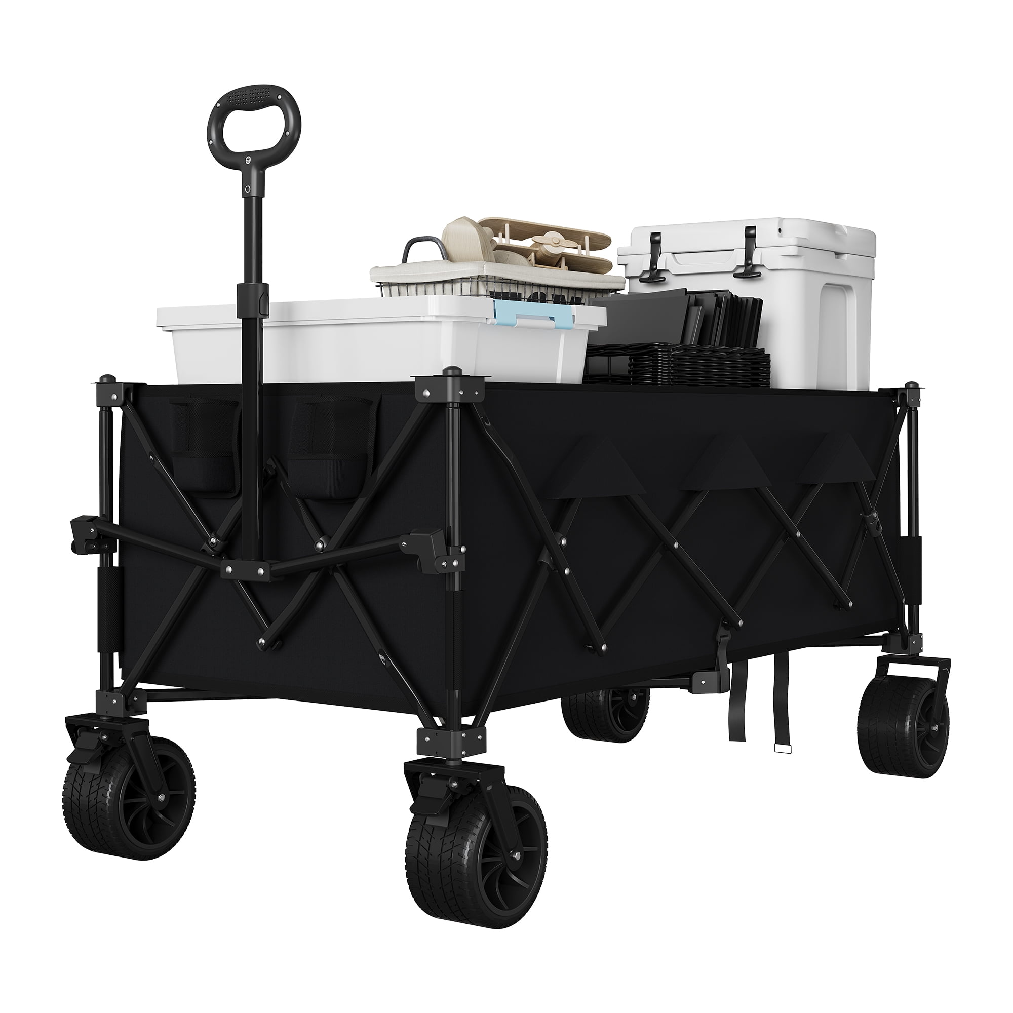 52" Heavy Duty Collapsible Garden Wagon Cart – Extra Large 350L Utility ...