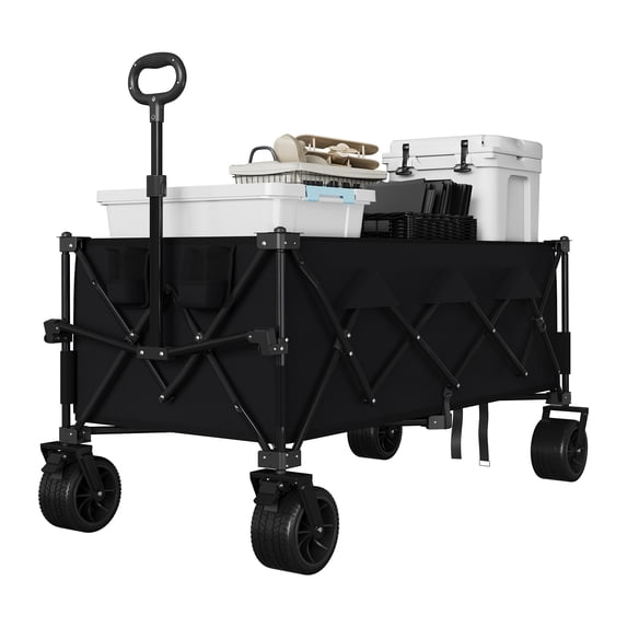 52" Heavy Duty Collapsible Garden Wagon Cart – Extra Large 350L Utility ...