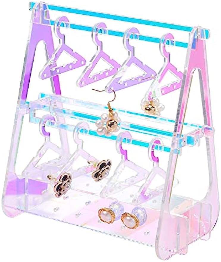 52 Holes Earring Display Rack with Mini Hangers Dangle Earring Hanging ...