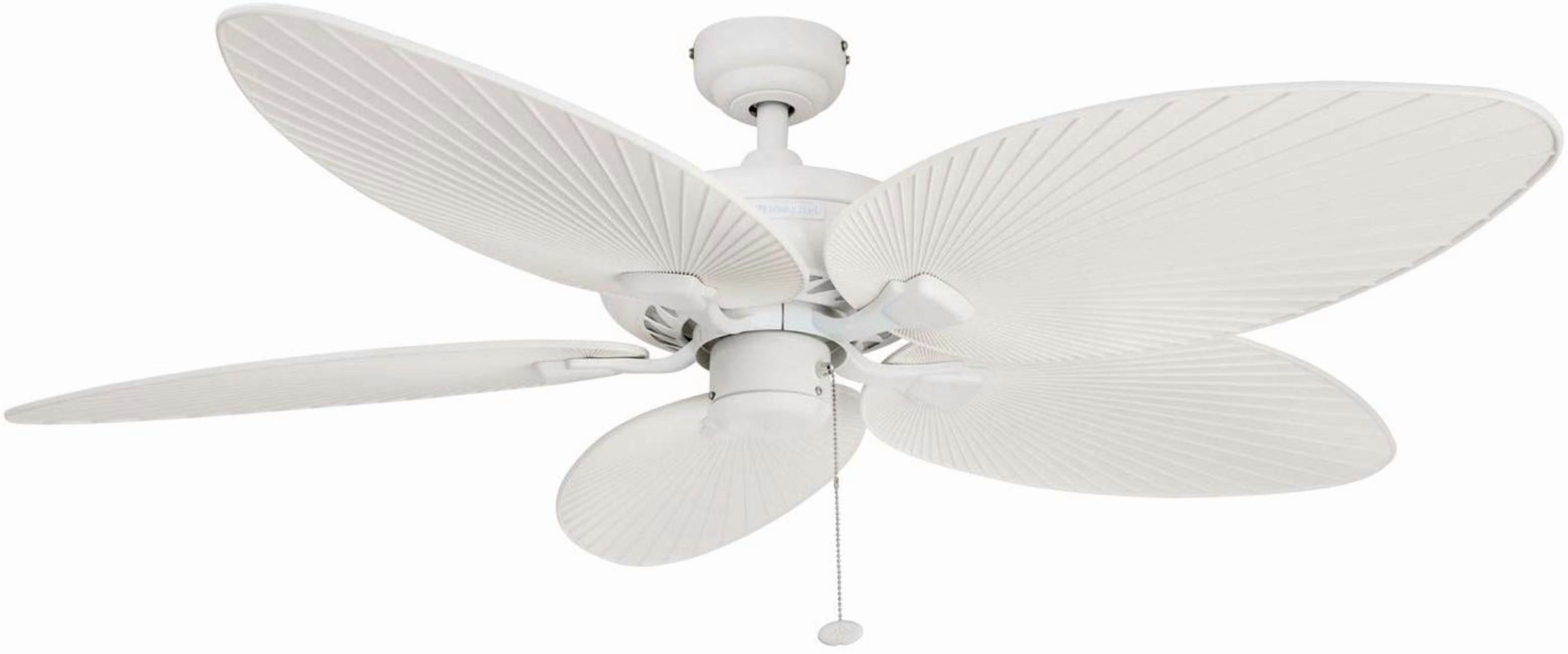 52" Honeywell Palm Island White, Tropical Ceiling Fan with Palm Blades ...