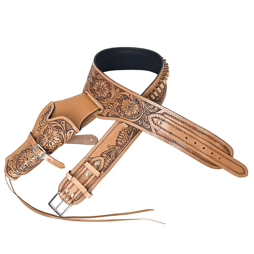 52 In Hilason Western Right Hand Gun Holster Rig 38 Cal Leather Cowboy ...