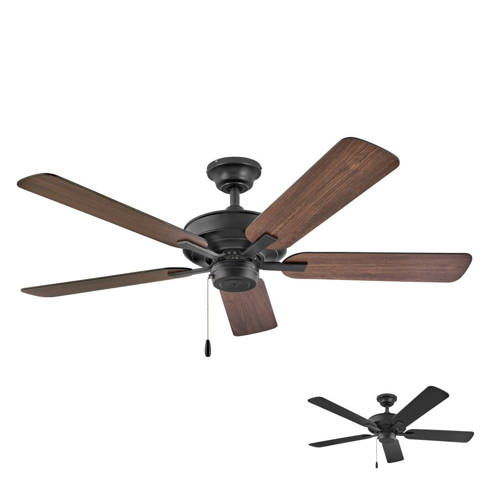 Hinkley Lighting, Ceiling Fan, 52 Inch 5 Blade, Matte Black Finish ...
