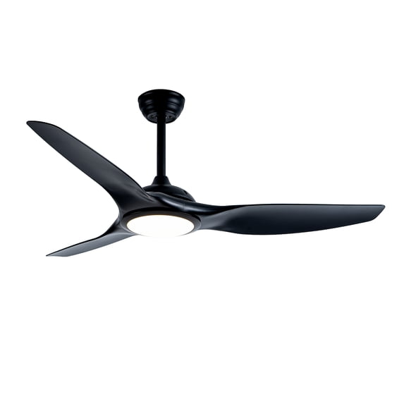 52 Inch ABS Blades Ceiling Fan w/ LED Light - DC Motor, Remote Control ...