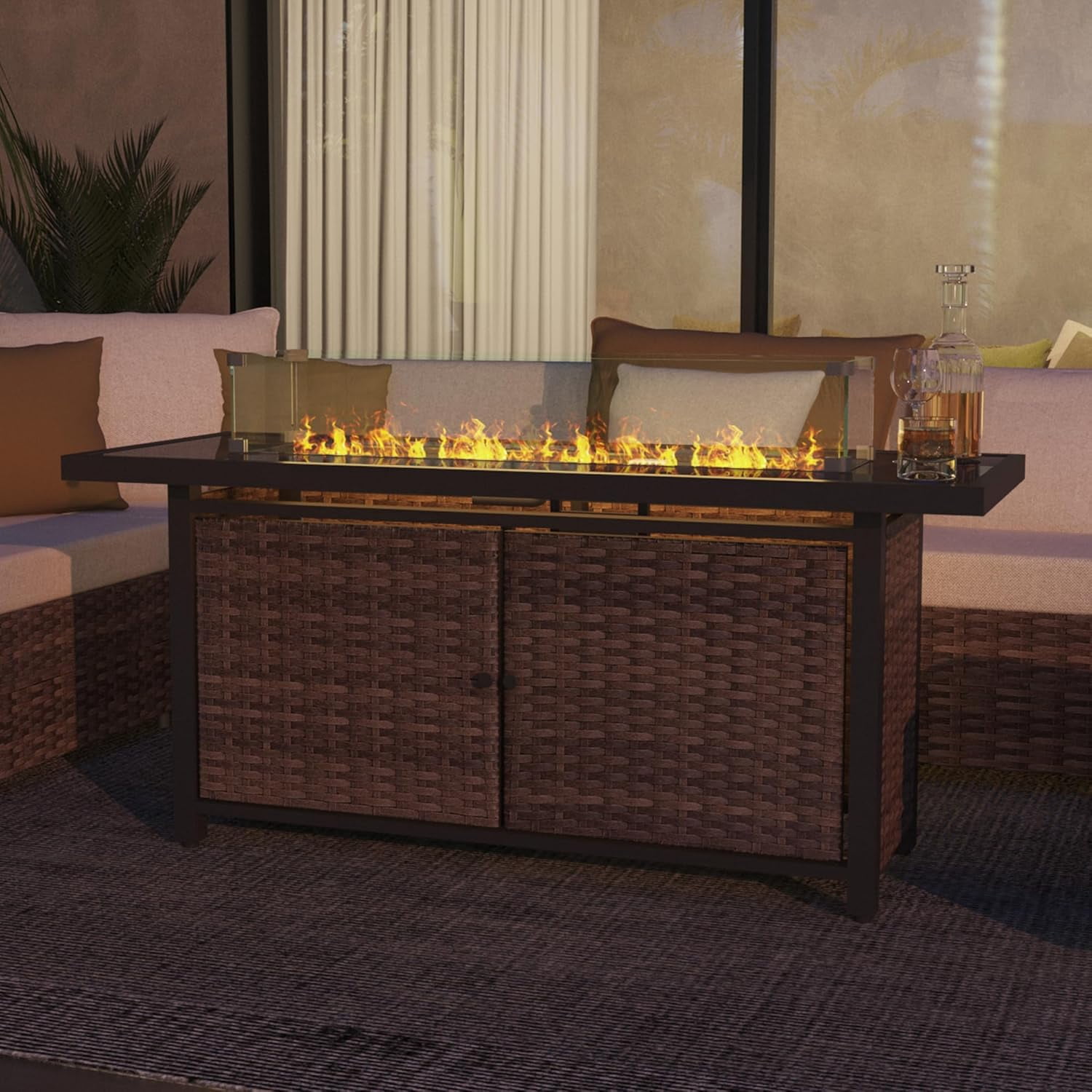 52 Inch AluminiumPropane Fire Pits Outdoor Gas Fire Pit, 50,000 BTU ...