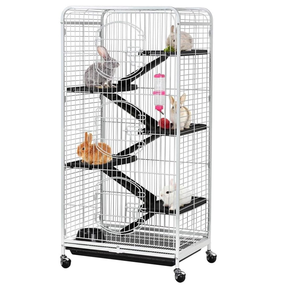 52-Inch Ferret Cage with Rolling Casters, Multi Level Small Animal Home ...