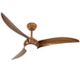 52 Inch Ceiling Fan with LED Light, 3 ABS Blades, Quiet Reversible DC ...
