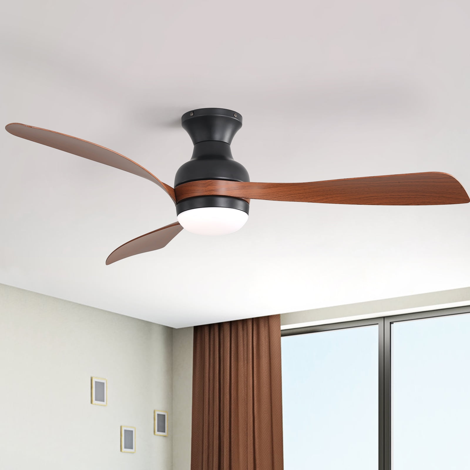 52-Inch Ceiling Fan With Light And Remote Control,With 3 ABS Fan Blades ...