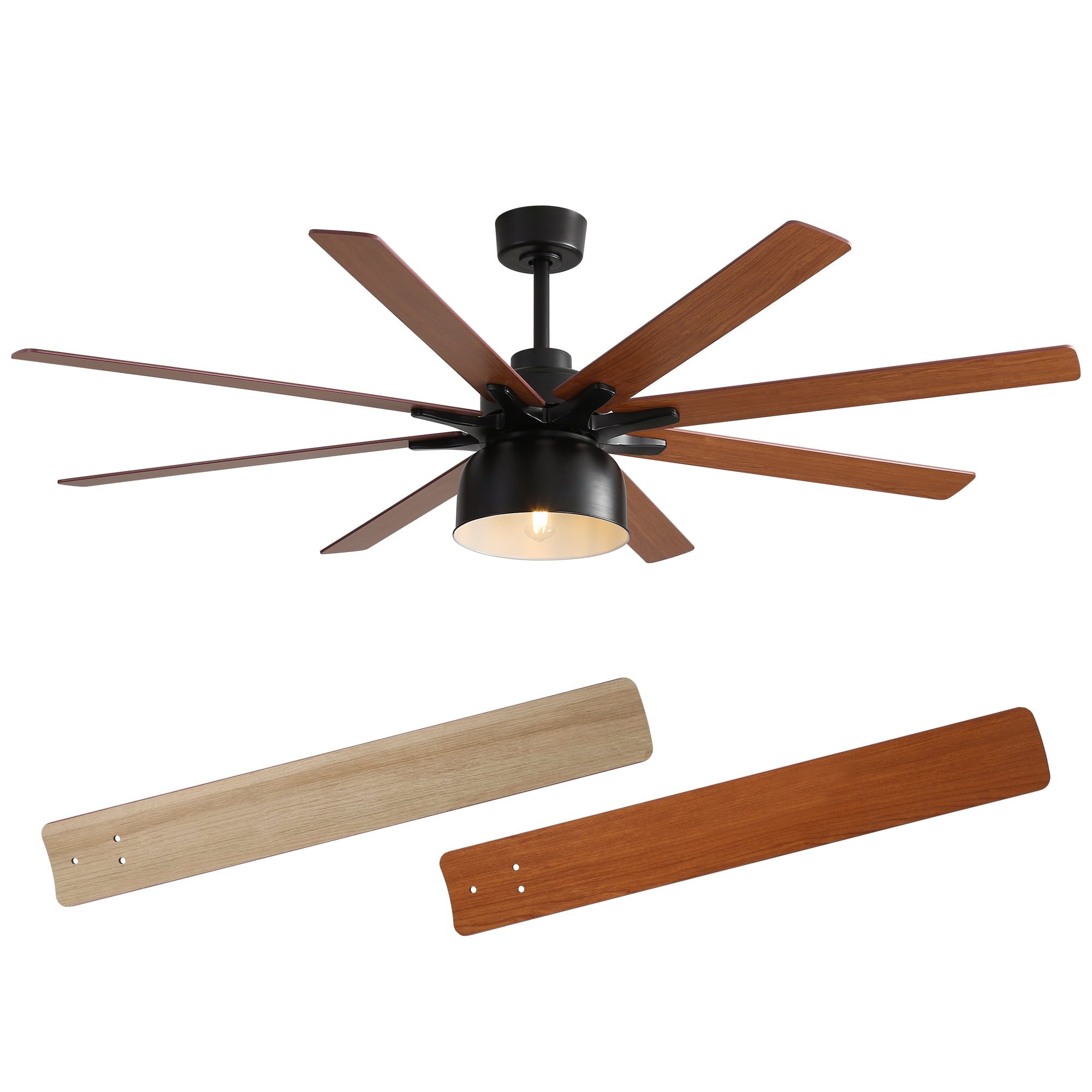 52 Inch Ceiling Fan With 6 Speed Wind 8 Dual Colors Blades Remote ...