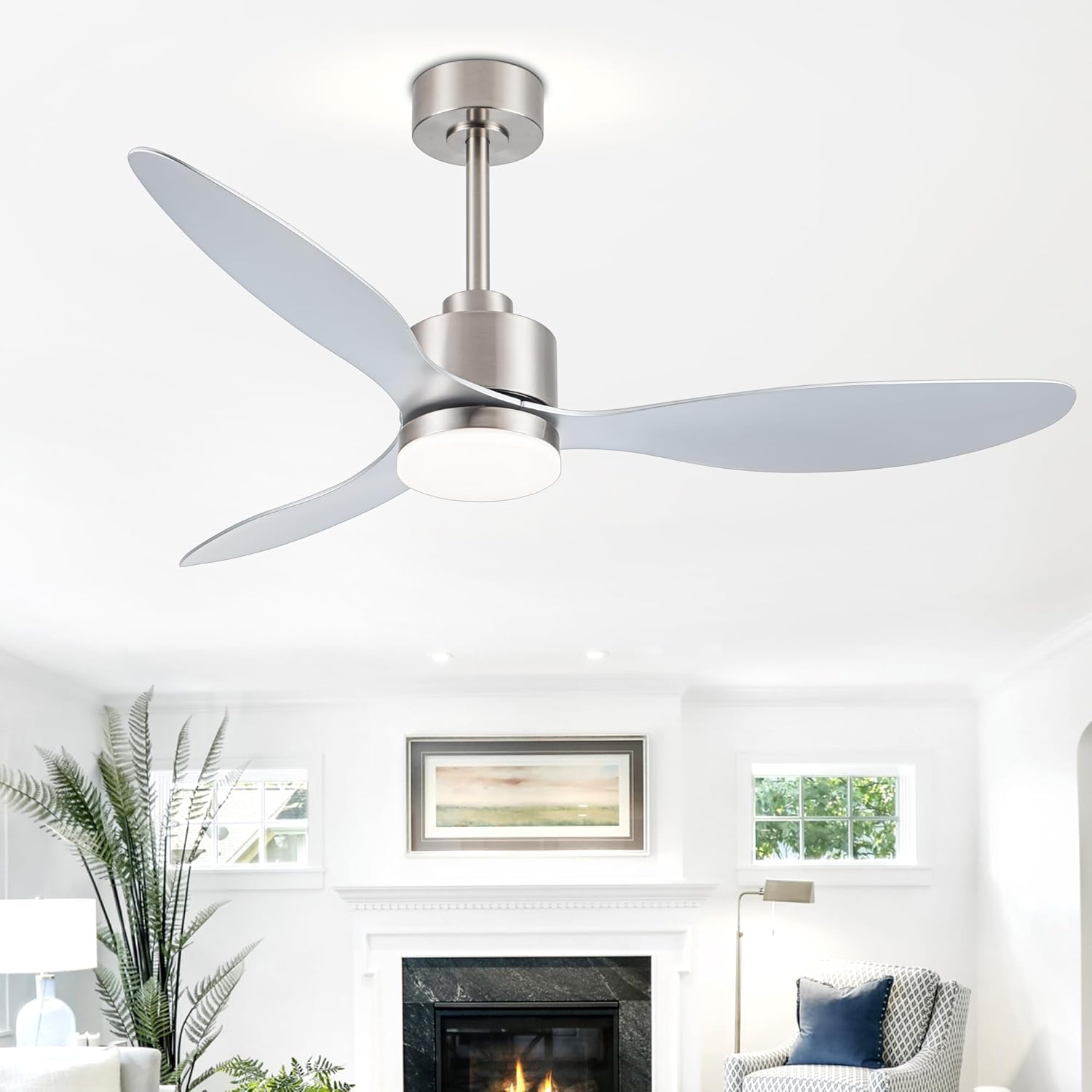 52 Inch Ceiling Fans with LED Lights Remote Control, Modern Ceiling Fan ...