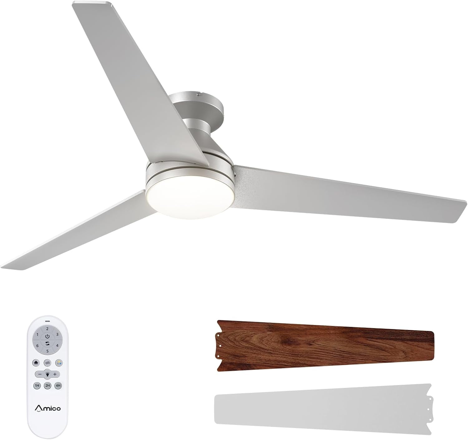 52 Inch Ceiling Fans with Lights, Low Profile Ceiling Fan with Light ...