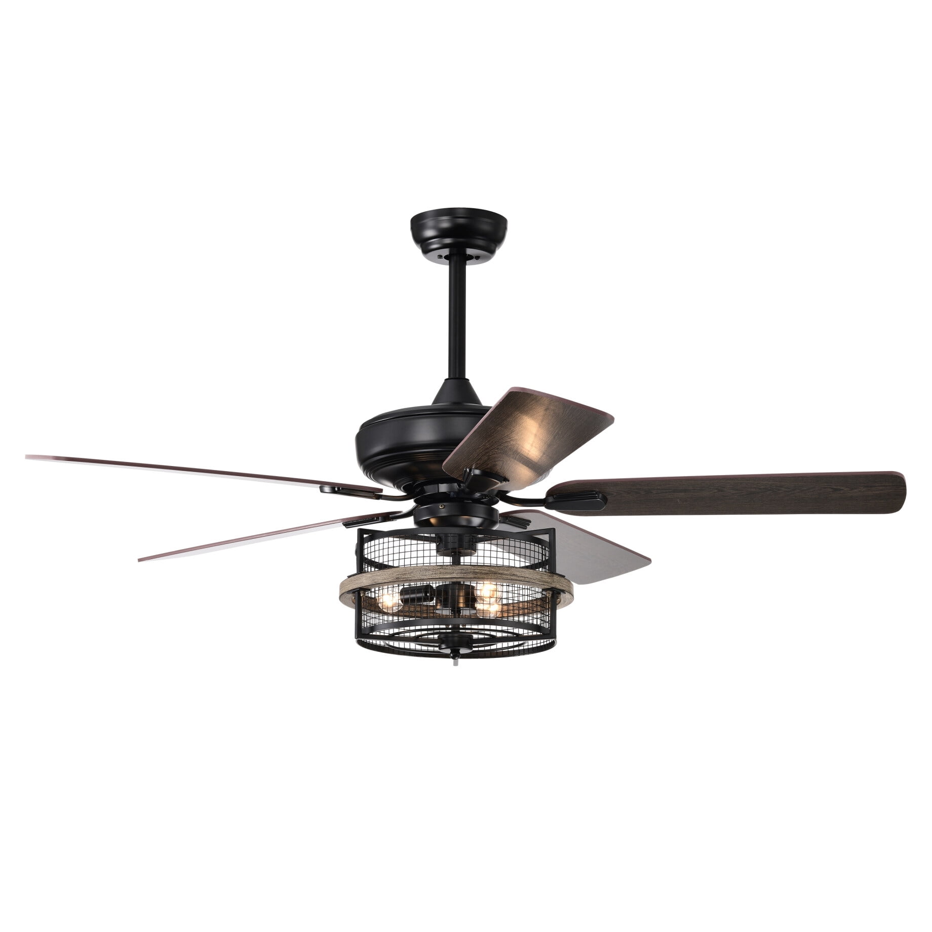 52 Inch Farmhouse Style Ceiling Fan with Remote Control, 3-Light ...