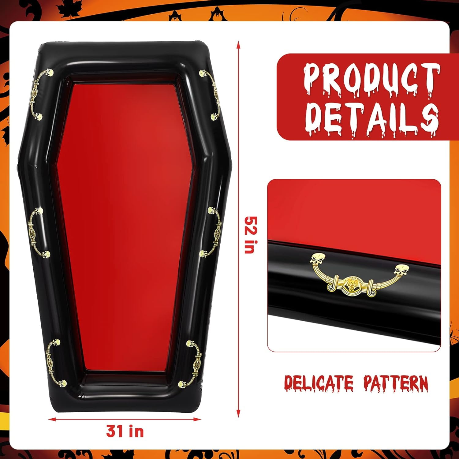 52 Inch Inflatable Coffin Cooler Fake Coffin Float Beverage Drink ...