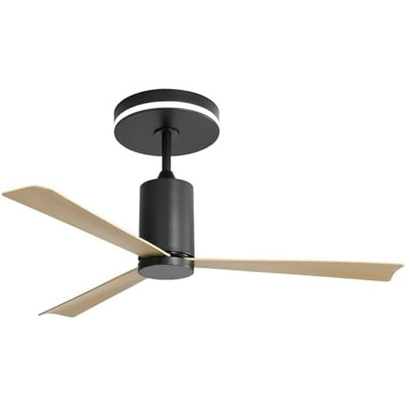 52 Inch Modern Flush Mount Ceiling Fan with Led light and Remote ...