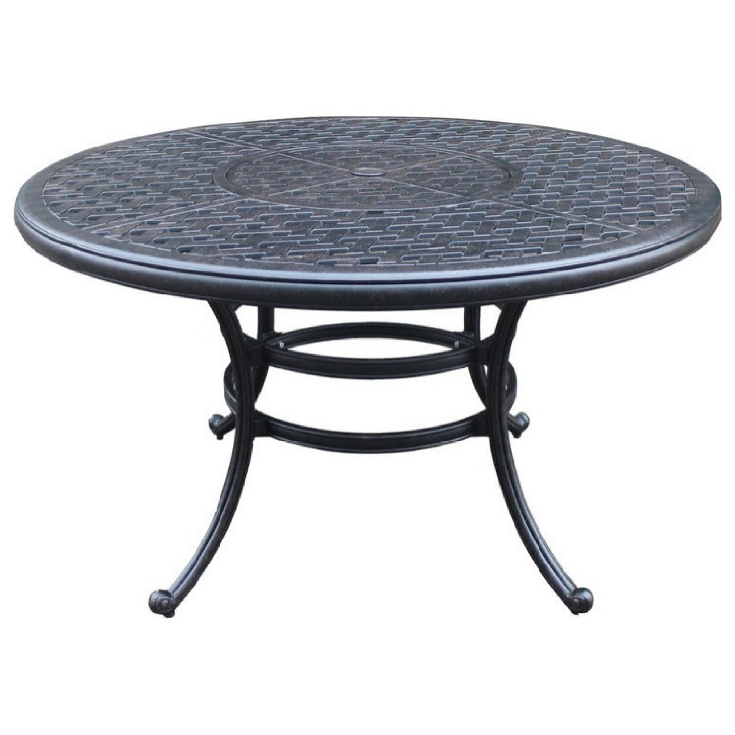 52 Inch Outdoor Round Metal Patio Dining Table Dark Bronze - Walmart.com