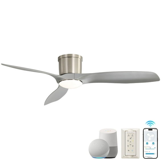 52 Inch Smart Ceiling Fan with Light - 3 ABS Blades, 6-Speed Reversible ...
