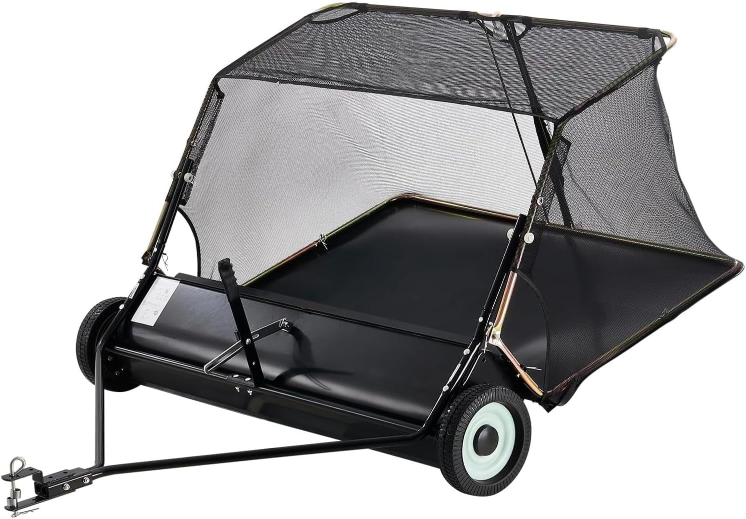 52-Inch Tow Behind Lawn Sweeper, 26 Cubic Feet Capacity, with Folding ...