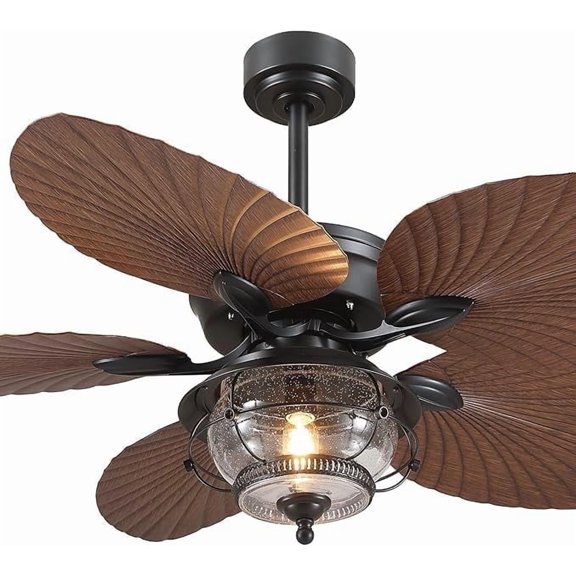 Free Shipping! DWVO Tropical 52in Palm Leaf Ceiling Fans with Light and ...