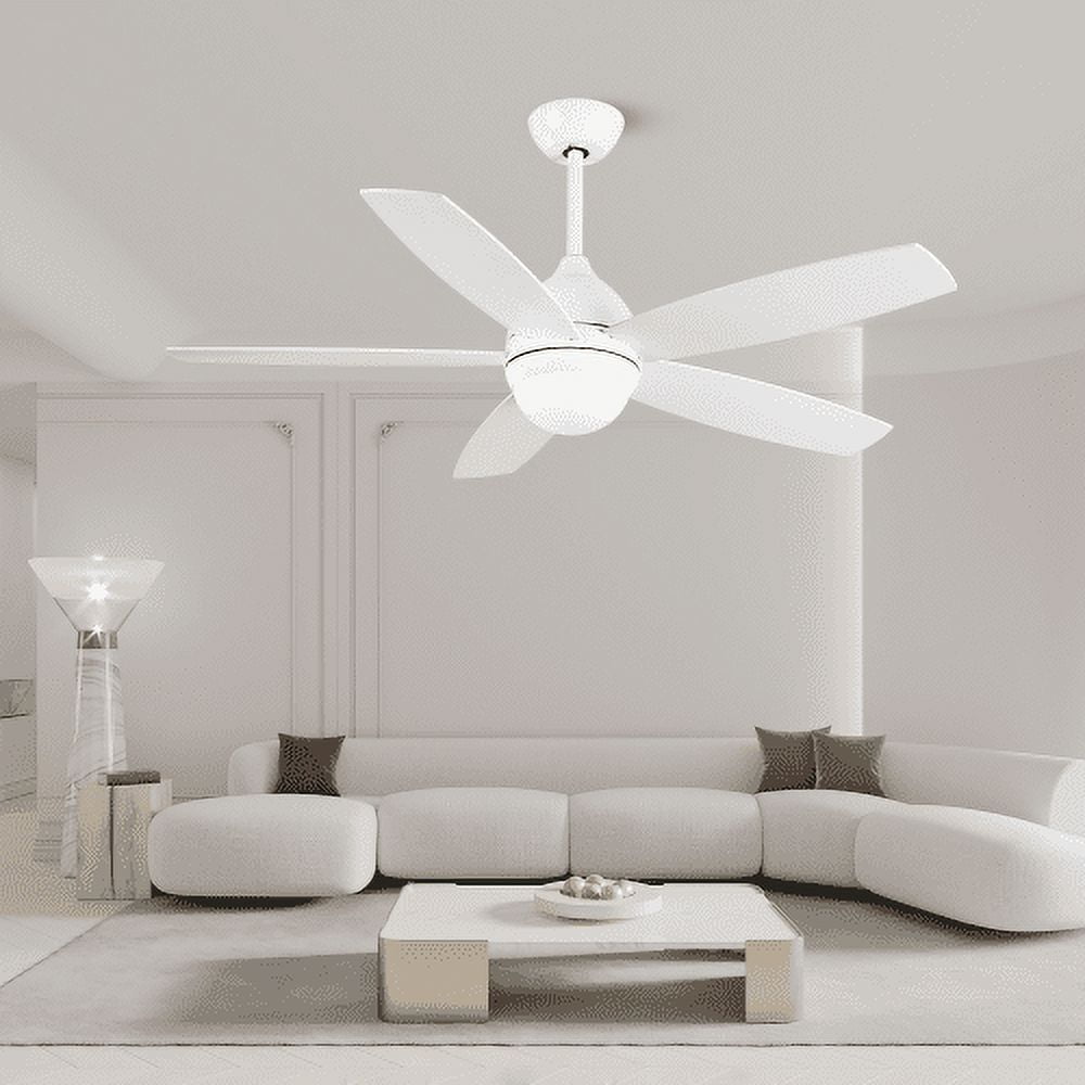 52 Inch White Ceiling Fan with Lights Remote Control Modern Ceiling Fan ...