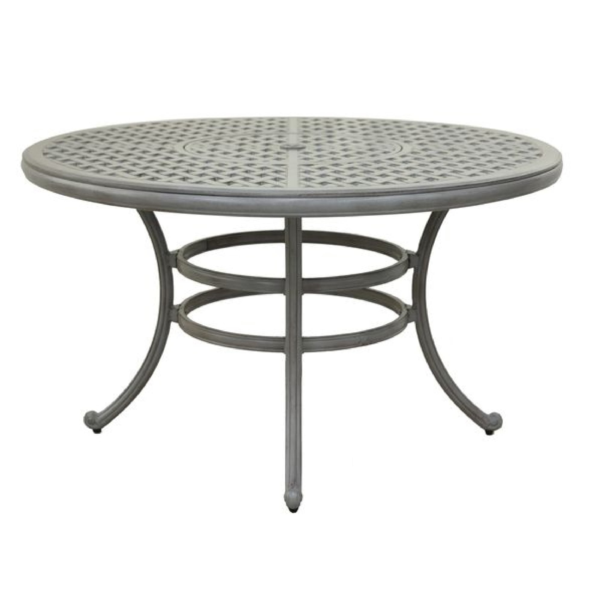 52 Inch Zoe Round Outdoor Dining Table, Lattice Top, Antique Gray ...