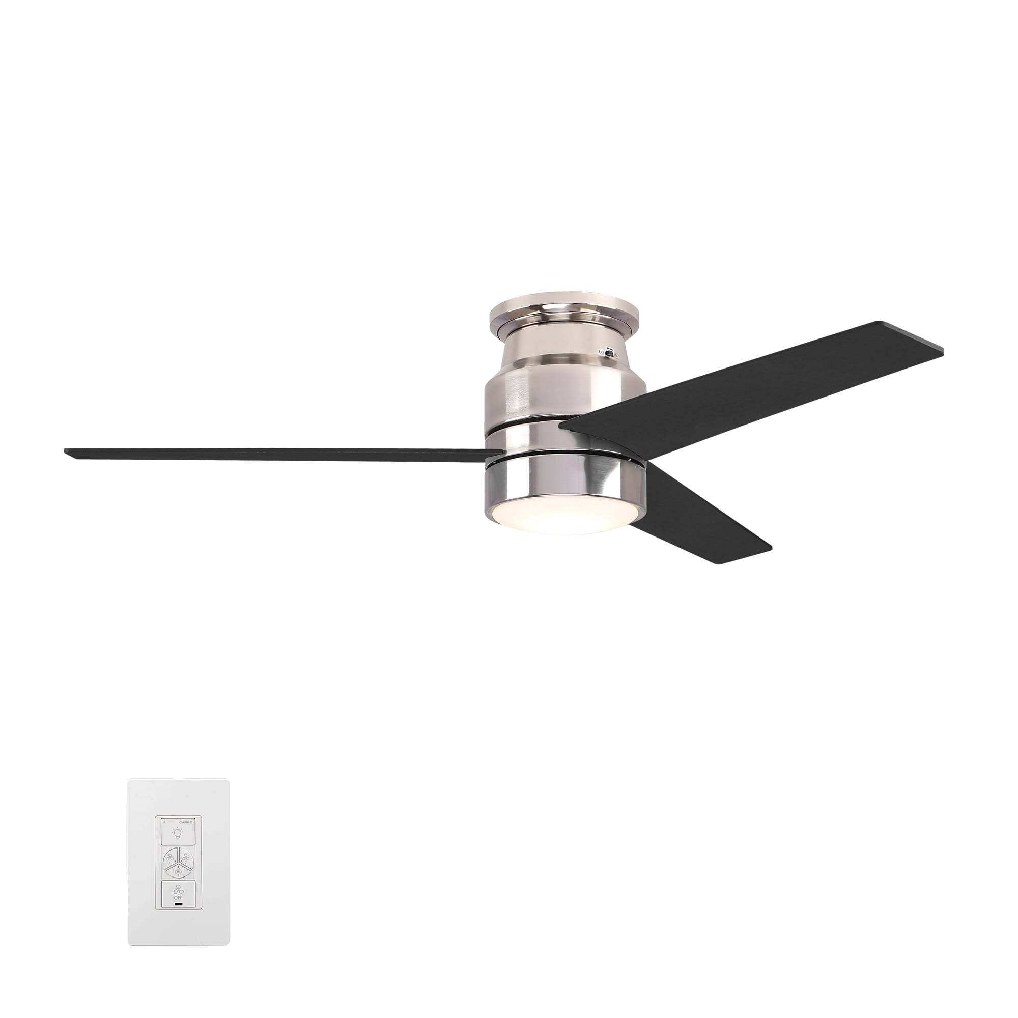 52" Indoor Flush Mount Ceiling Fan with Light and Remote by Wifi App ...