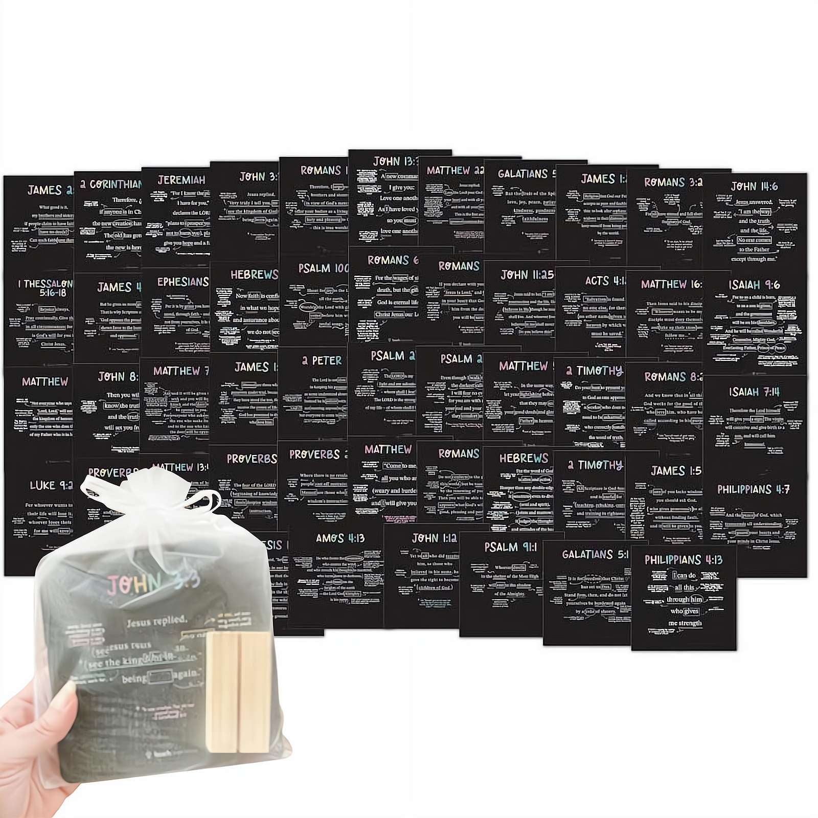 52 Inspiring Scripture Cards, Weekly Bible Memory Verses for Spiritual ...