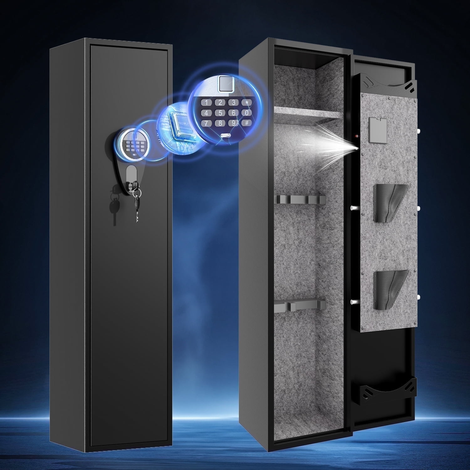 CXUZCZ 52" Large Fireproof Safe Box, Fingerprint Digital Home Safe with ...