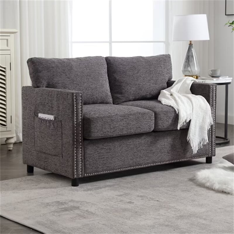 52" Loveseat Sofa Couch for Living Room, Modern Upholstered 2 Seater ...