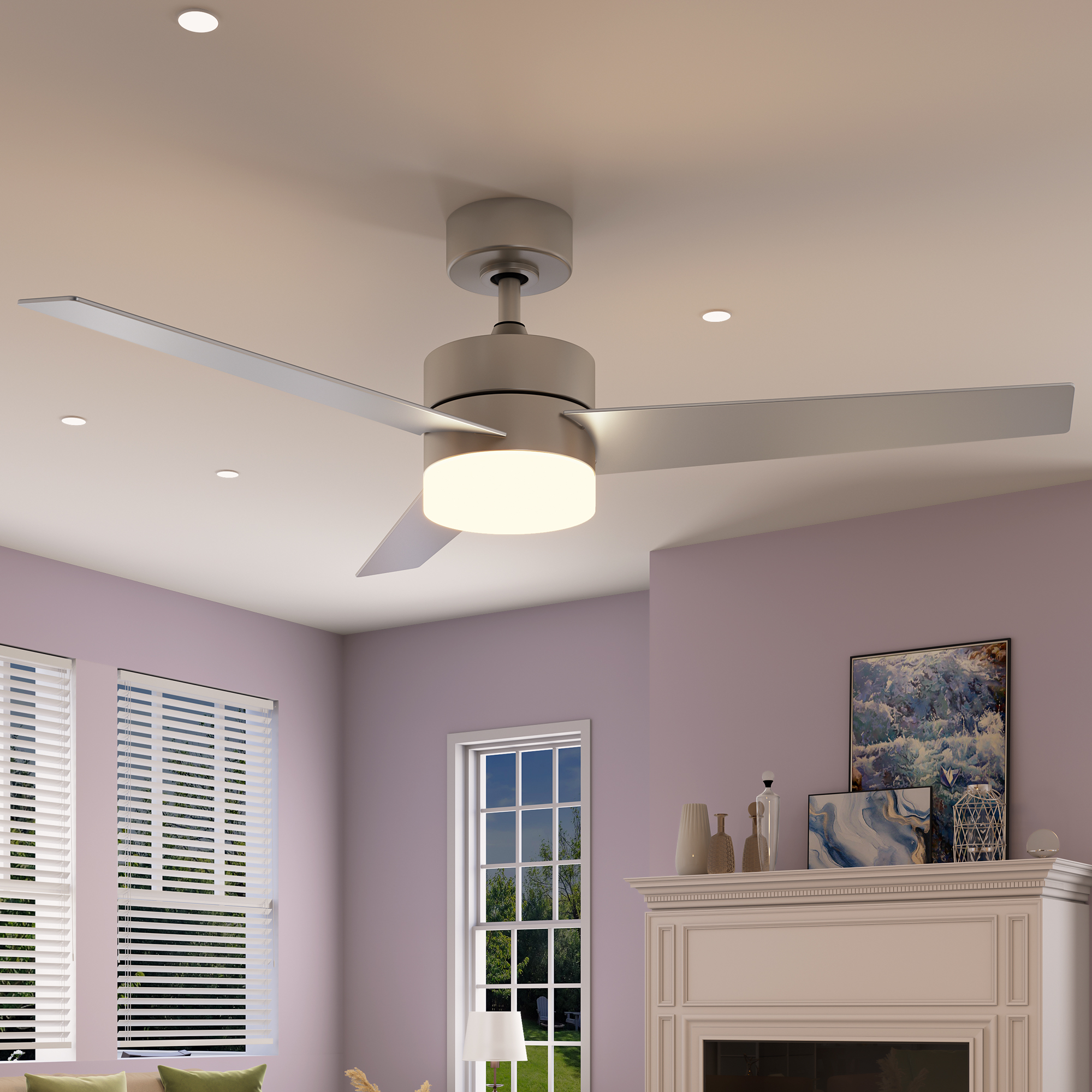 DEXTRUS 52in Farmhouse Ceiling Fans with Light and Remote with 5 Blades ...