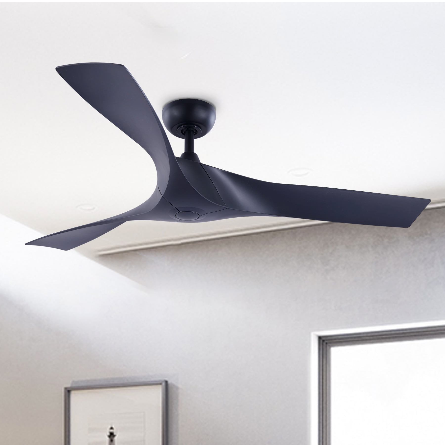 Aria Hugger 52' CTC Black Light with Remote Ceiling Fan - Walmart.com