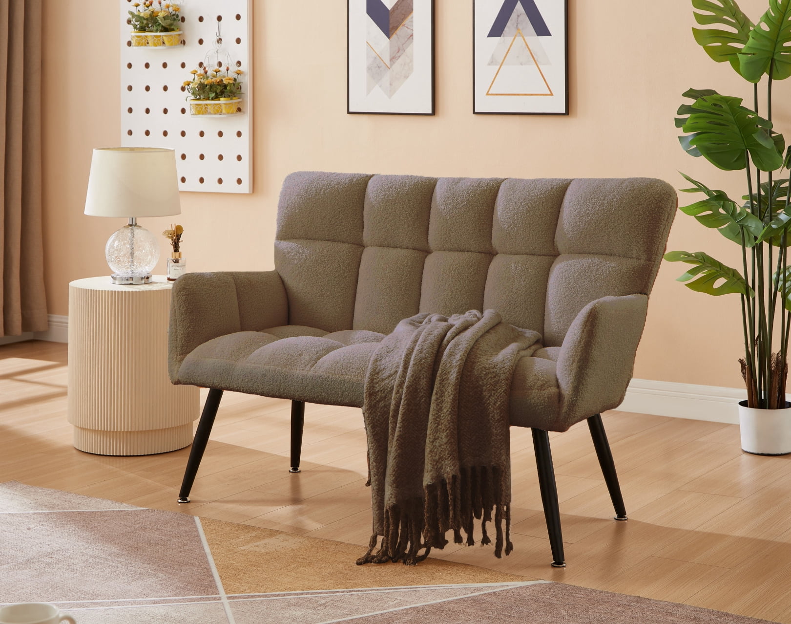 52'' Modern Loveseat with High Backrest & High-Density Foam, 2-Seat ...