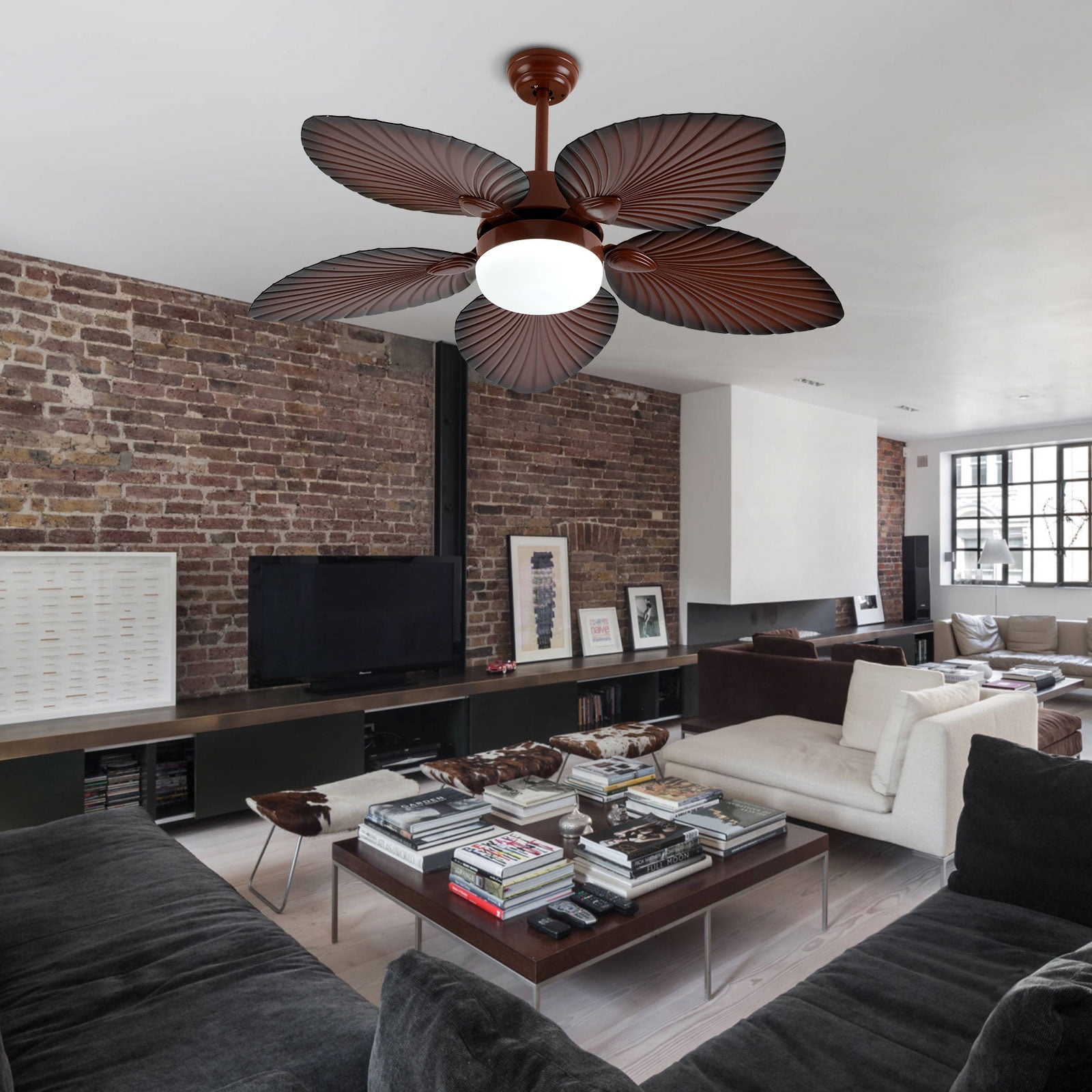 52"Modern invisible Indoor Ceiling Fan With LED Light Ceiling light ...