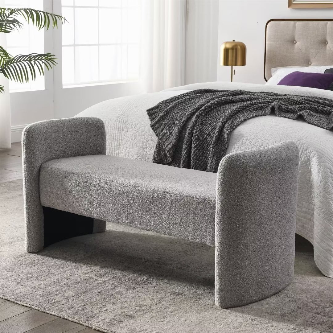 52" Ottoman Bench, Upholstered Bedroom Stool, End of Bed Bench ...