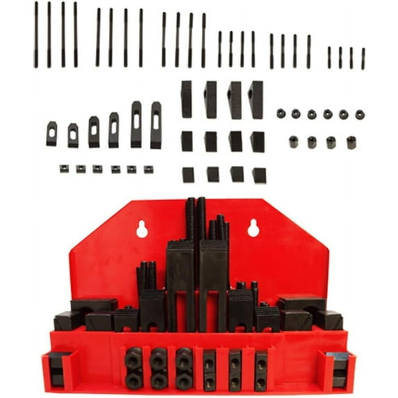 52 PC Clamping Kit T-Slot 7/16" End Clamp Flange Coupling Nut Step ...
