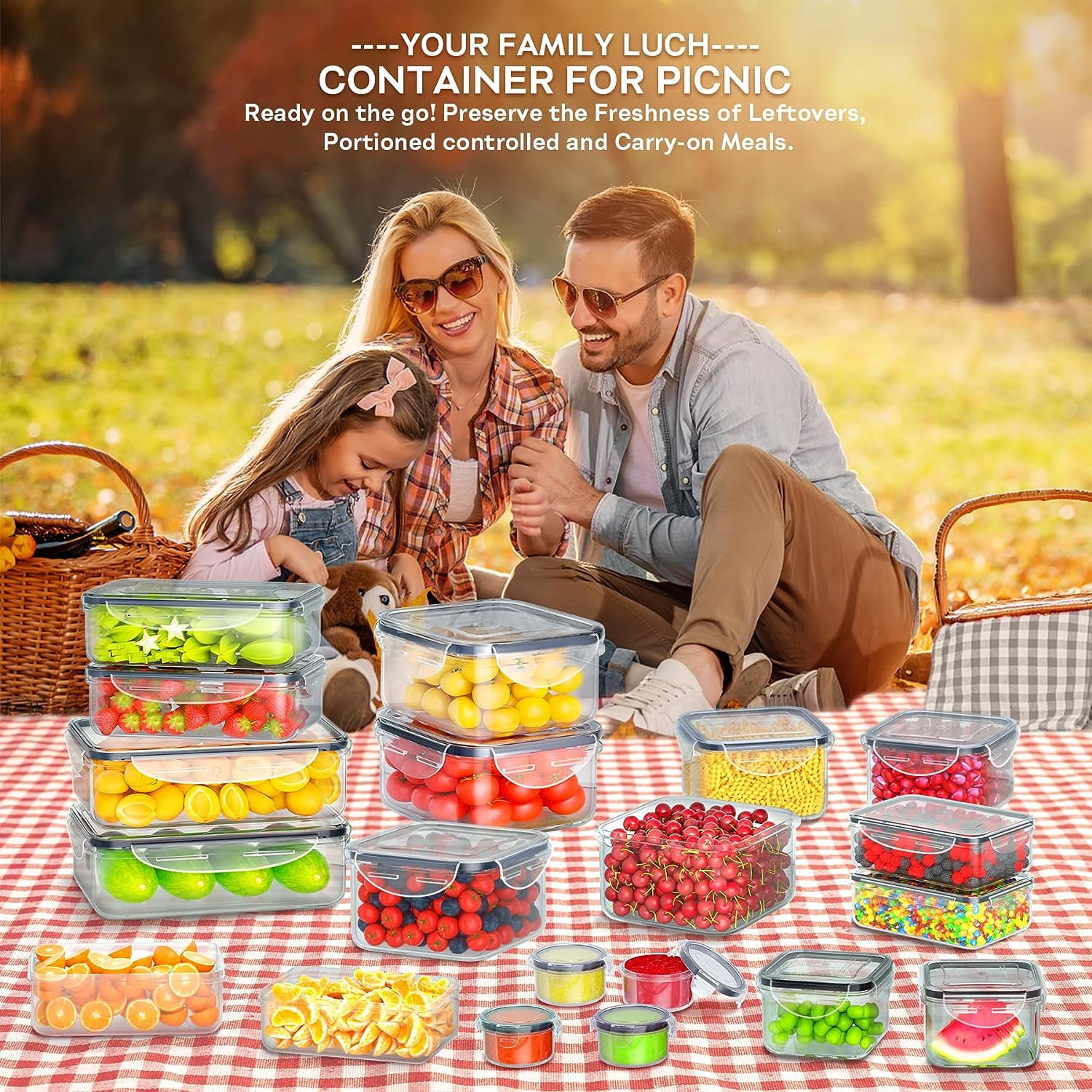 52 PCS Food Storage Containers with Lids Airtight (26 Containers & 26 ...