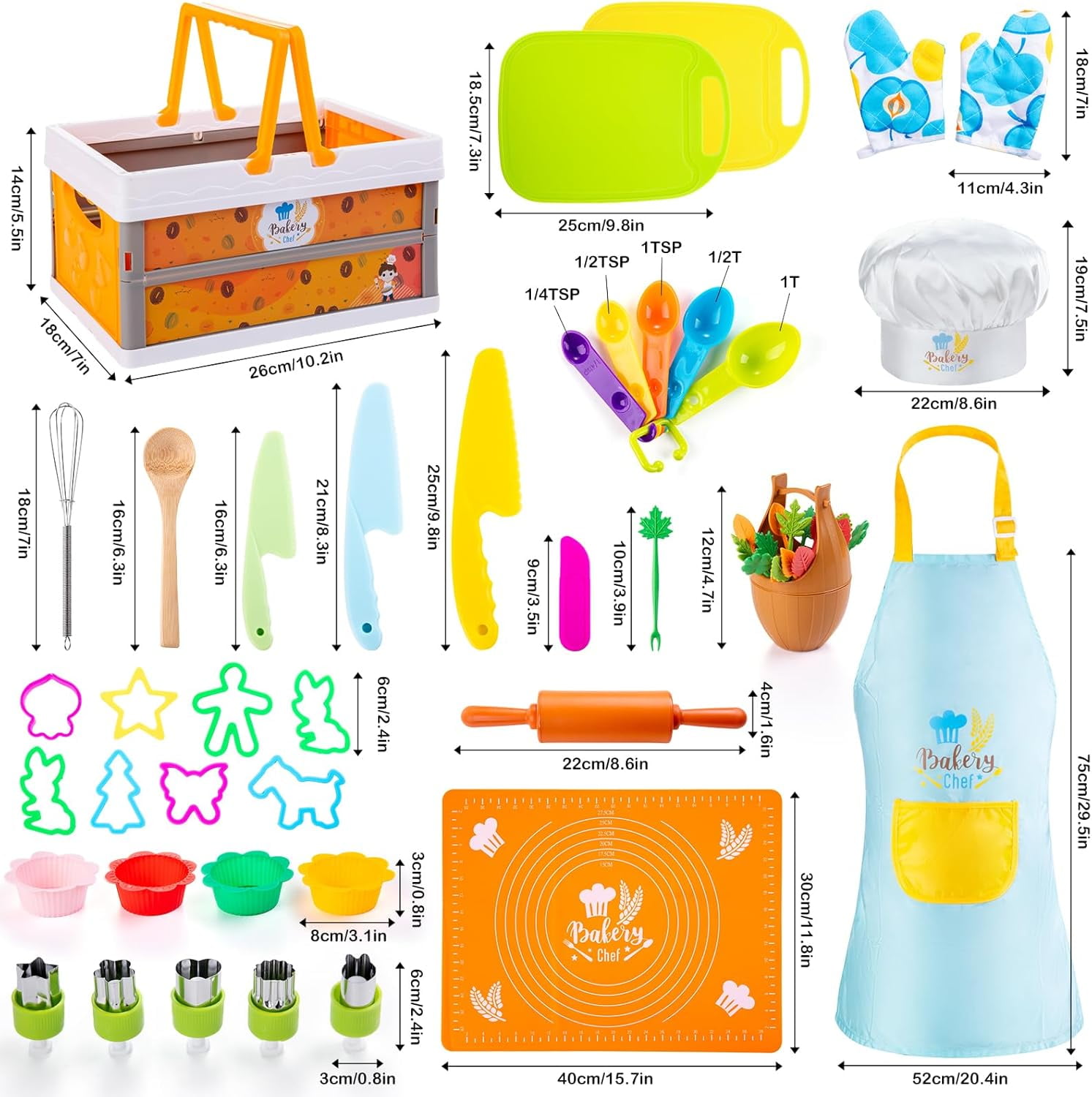 52 PCS Kids Cooking Sets, Montessori Pretend Kitchen Toys for Real ...
