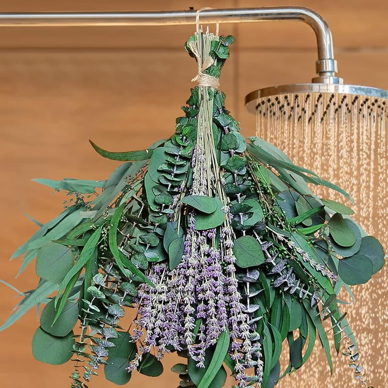 52 PCS Mix Dried Eucalyptus & Lavender Flowers Bundles for Shower, 17 ...